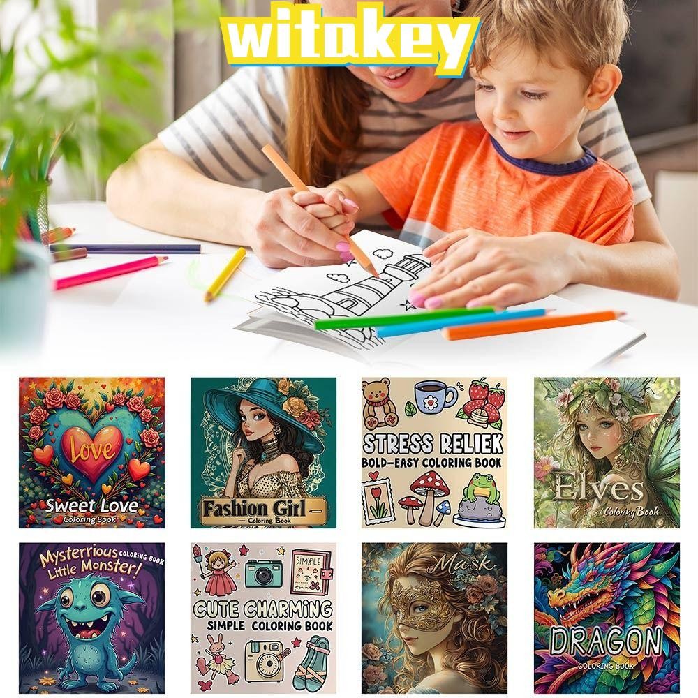 WITAKEY สมุดระบายสีกราฟฟิตี, สมุดระบายสีบรรเทาความเครียดการ์ตูน, ของขวัญภาพวาดการศึกษาตลก ...