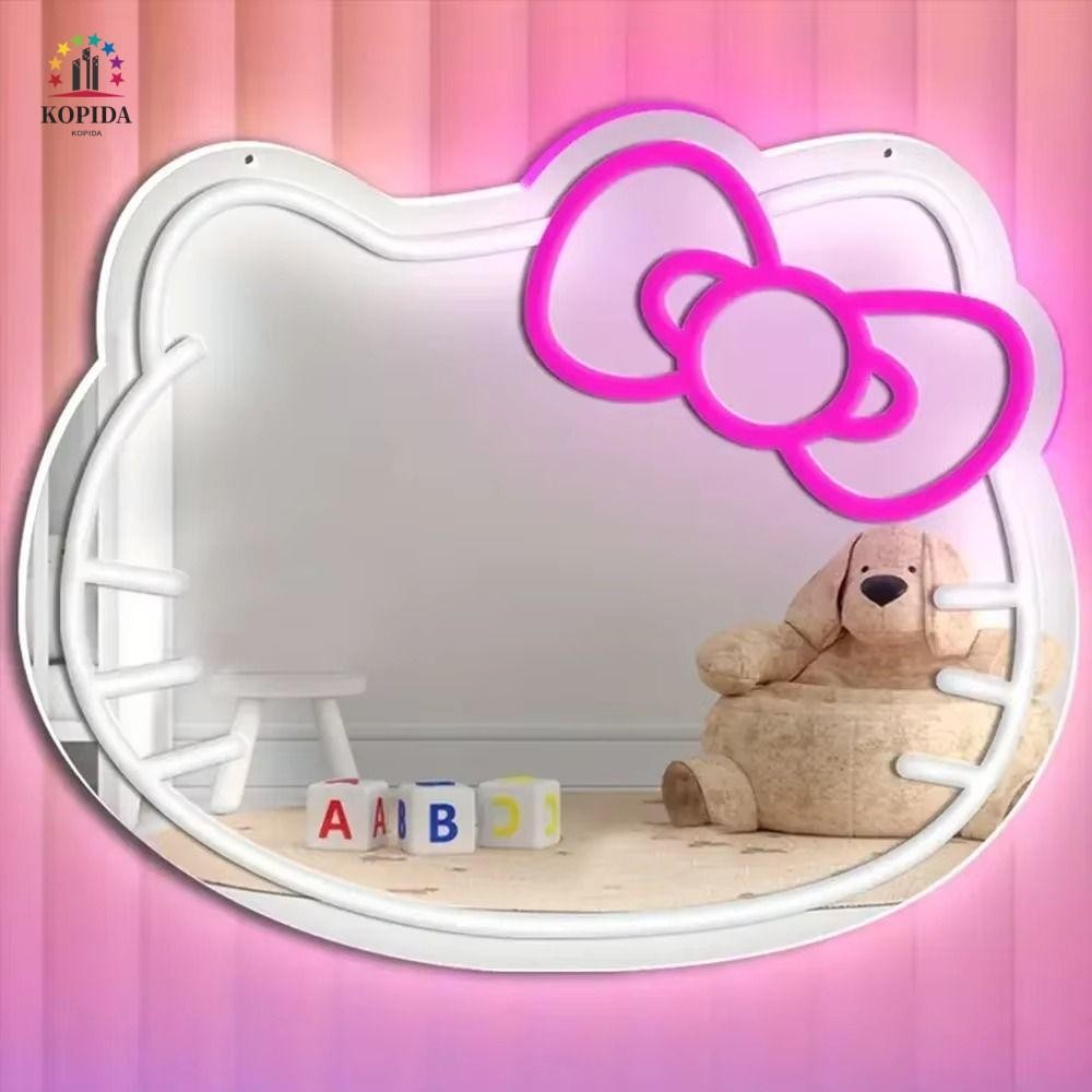 Willis Kitty Cat Mirror, Dimmable Cartton Neon LED Wall Mirror, ที่ ...