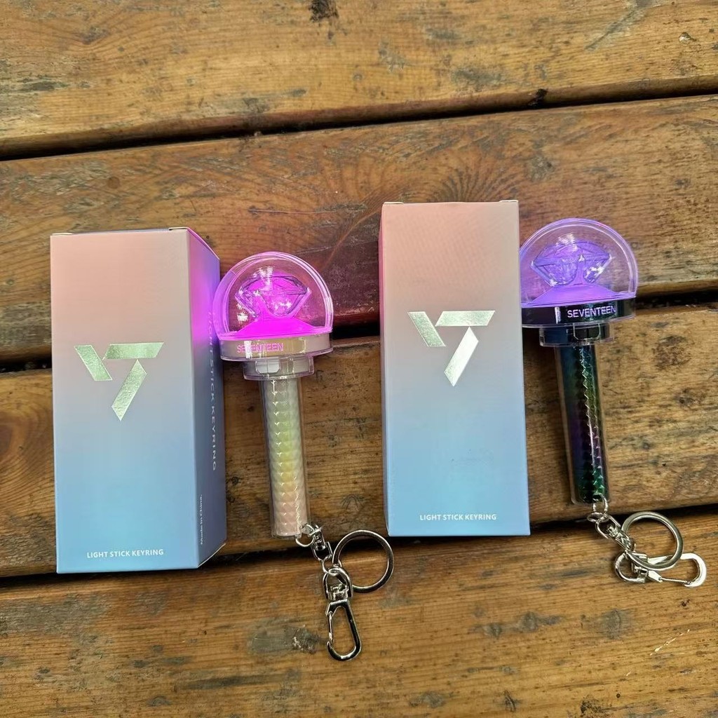 Kpop Seventeen Mini Lightstick พวงกุญแจบรรจุภัณฑ์กล่องสีอัพเกรดใหม่ ...