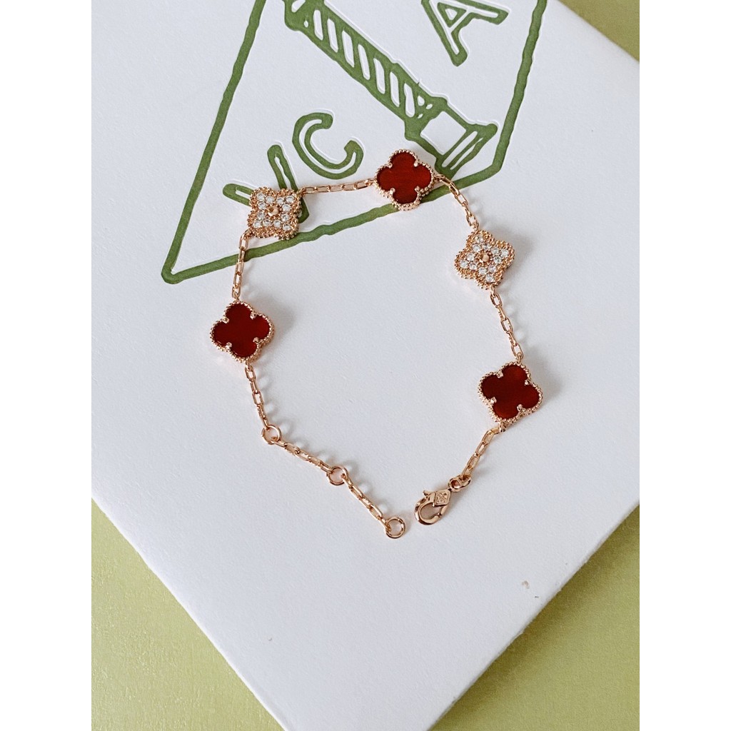 Van Cleef & Arpels สร้อยข้อมือกําไลข้อมือที่ละเอียดอ่อน Hollow Monogram ...