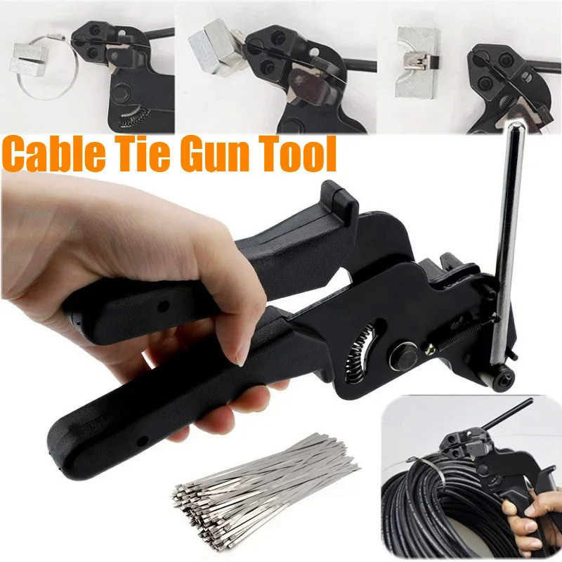 Cable Tie Tool Stainless Steel Fastening Cable Tie Gun Tensioner Cutter ...