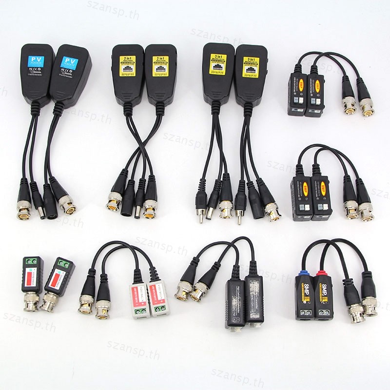 1 คู่ 1080P 5MP 8MP 4K Passive RJ45 1CH Video Balun 2in1 BNC สายแหล่ง ...