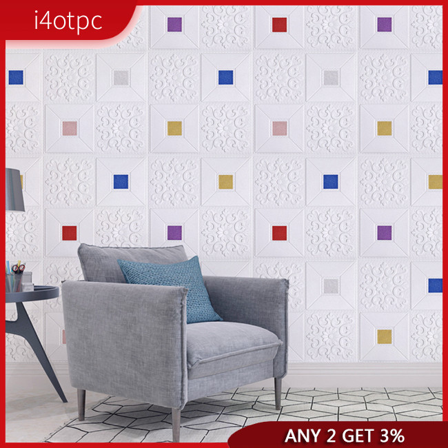 I4otpc กันน้ํา 3d สเตอริโอสติ๊กเกอร์ติดผนังเพดานห้องนอนหลังคาผนังกระดาษ Self-กาวหลังคาตกแต่งวอ ...