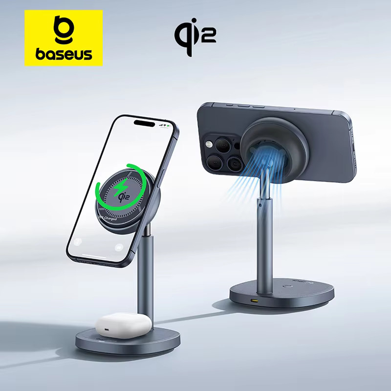 Baseus Qi2 15W Magnetic Wireless Charger 20W 2-in-1 ชาร์จโทรศัพท์หูฟัง ...