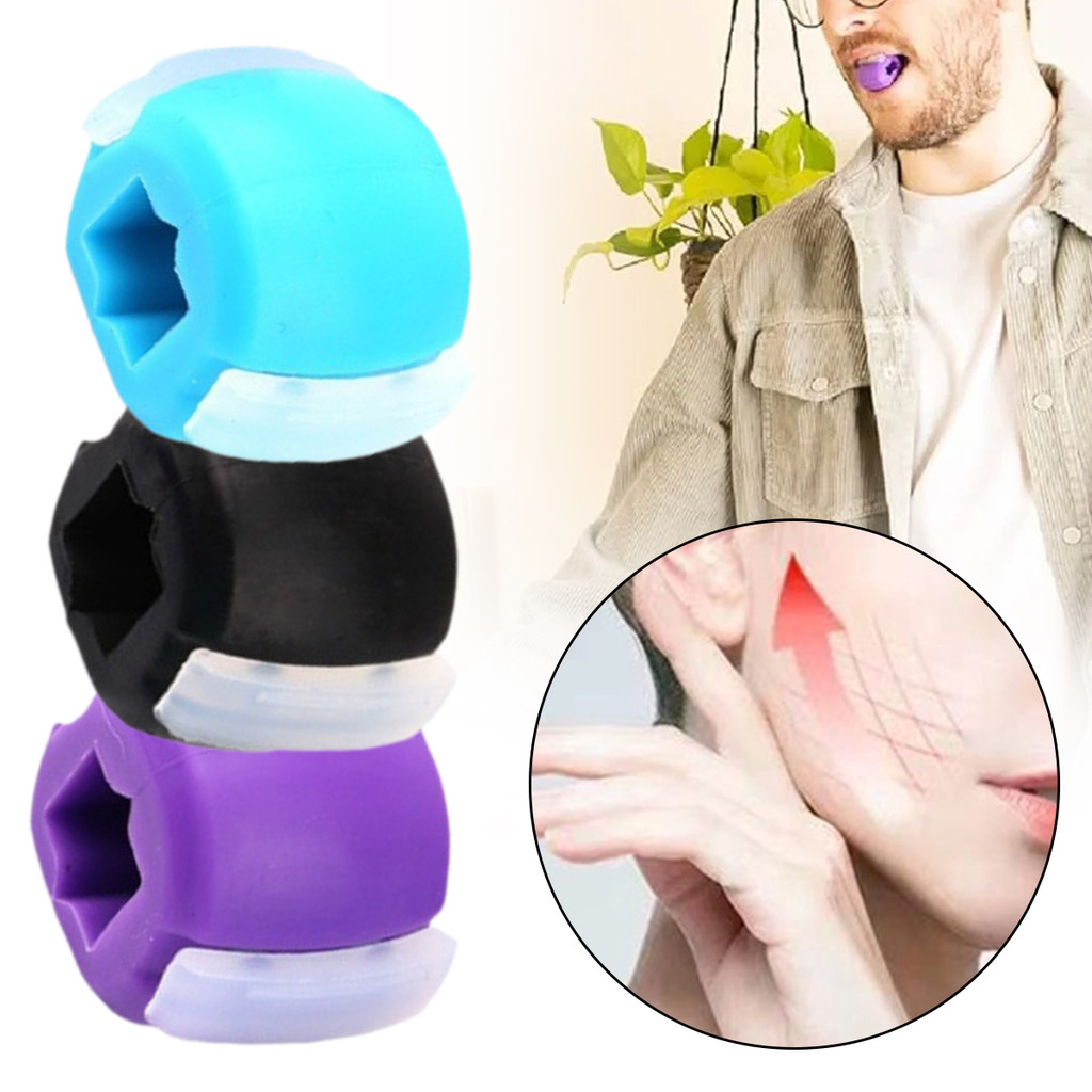 3 ชิ้น/เซ็ตเกรดอาหาร Mandibular Lift Anti-Wrinkle Chew Ball Jaw ...