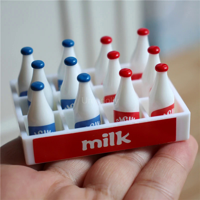 1/6 Scale Miniature Dollhouse Mini Milk Crate Simulation Drink Food for ...