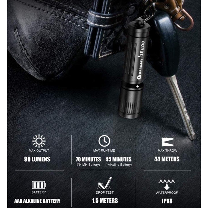 Olight i3E EOS flashlight ไฟฉายขนาดเล็ก ใช้ถ่านAAA สว่าง90ลูเมน ...