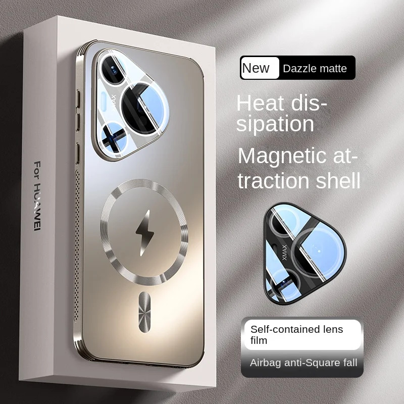 สําหรับ Huawei P70 P60 P50 Pro กรณี Hard Matte Magnetic ไร้สายชาร์จเลนส์ป้องกันปกหลังสําหรับ ...