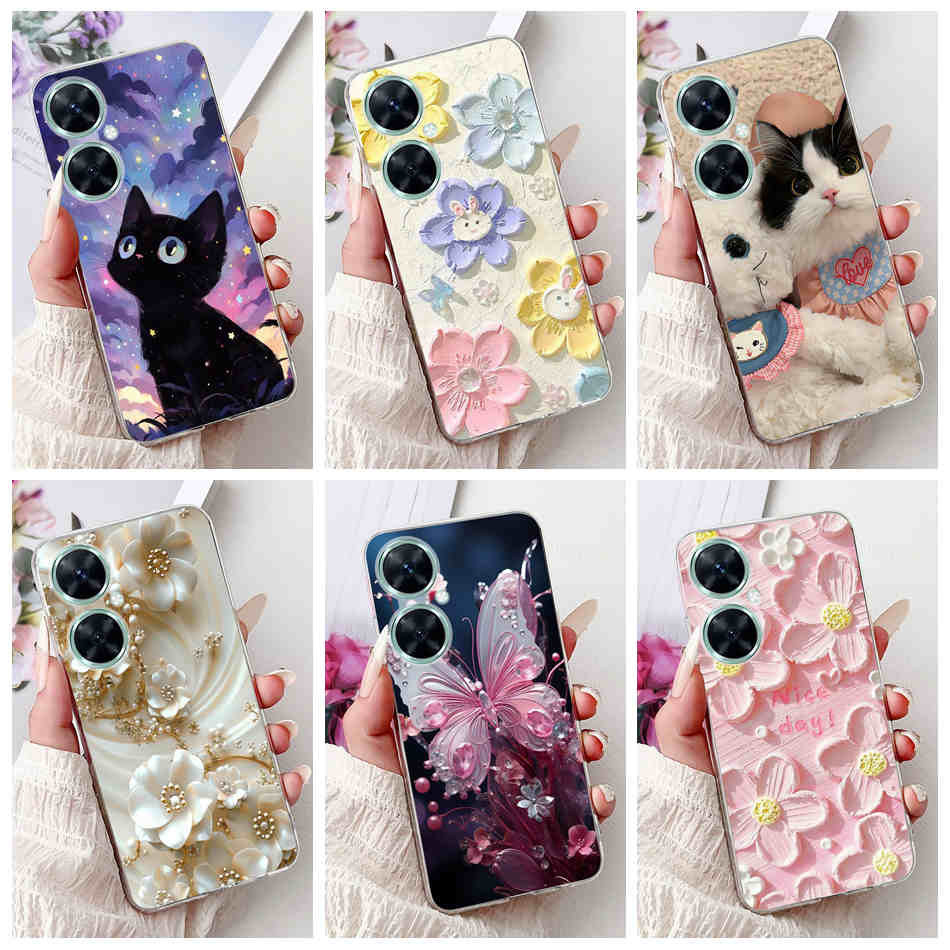 สําหรับ Huawei Nova 11i แมวน่ารักผีเสื้อดอกไม้รูปแบบปลอก Nova11i MAO ...