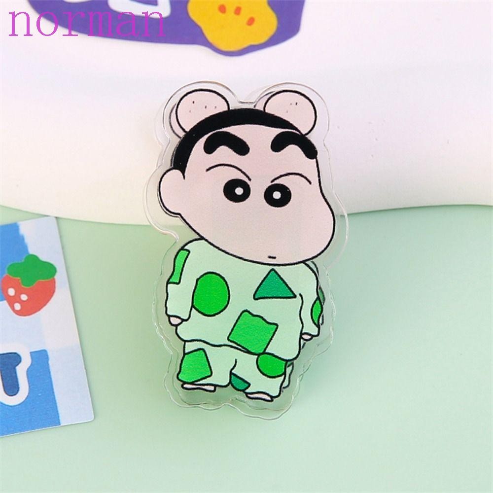 NORMAN 6 ชิ้น Crayon Shin Chan PP คลิป, บันทึกคลิปบันทึกซีรีส์สีเขียว ...
