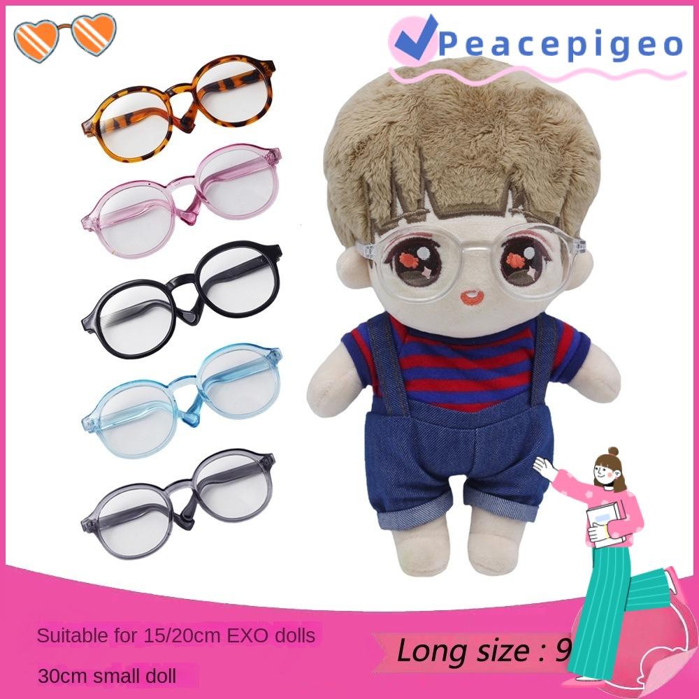 PEACEPIGEO Plush Labubu ตุ๊กตาแว่นตา, 6.5 ซม.9 ซม.5 สี Labubu ตุ๊กตาแว่นตา,พลาสติกรอบกรอบตุ๊กตา ...