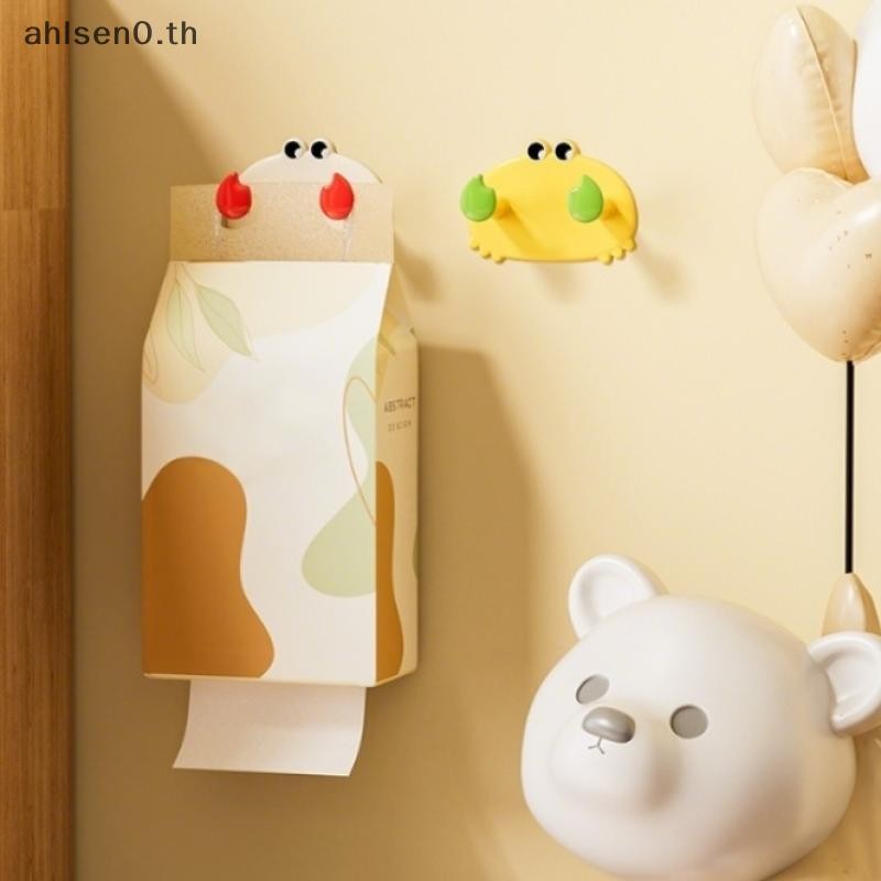 Ahlsen0 1/3pcs การ์ตูนรูปปูตะขอติดผนัง Strong กาวแขวน Hook สําหรับห้องครัวห้องน้ําหอพักตกแต่ง ...
