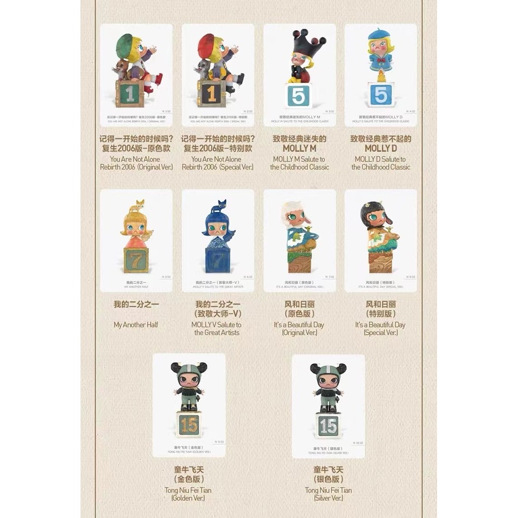 ของแท้ POPMART POPMART MOLLY Anniversary Sculpture Classic Return 2 ...