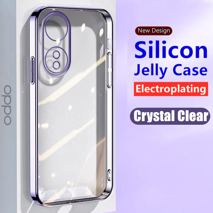 สําหรับ OPPO Reno8 T 5G CPH2505 ยืดหยุ่นซิลิโคนนุ่มขอบชุบ Jelly Case ...