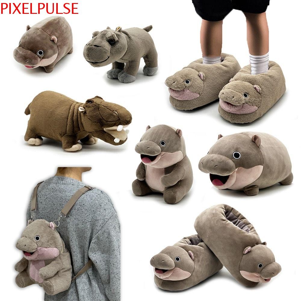 Pixelpulse Moo Deng ของเล่นตุ๊กตา, หมูเด้งน่ารัก Angry Baby Hippo ...