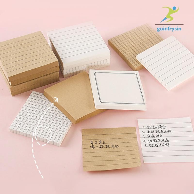 [DI] 80 แผ่น Minimalist Basic Tearable Sticky Notes Self-กาว Notepad ...