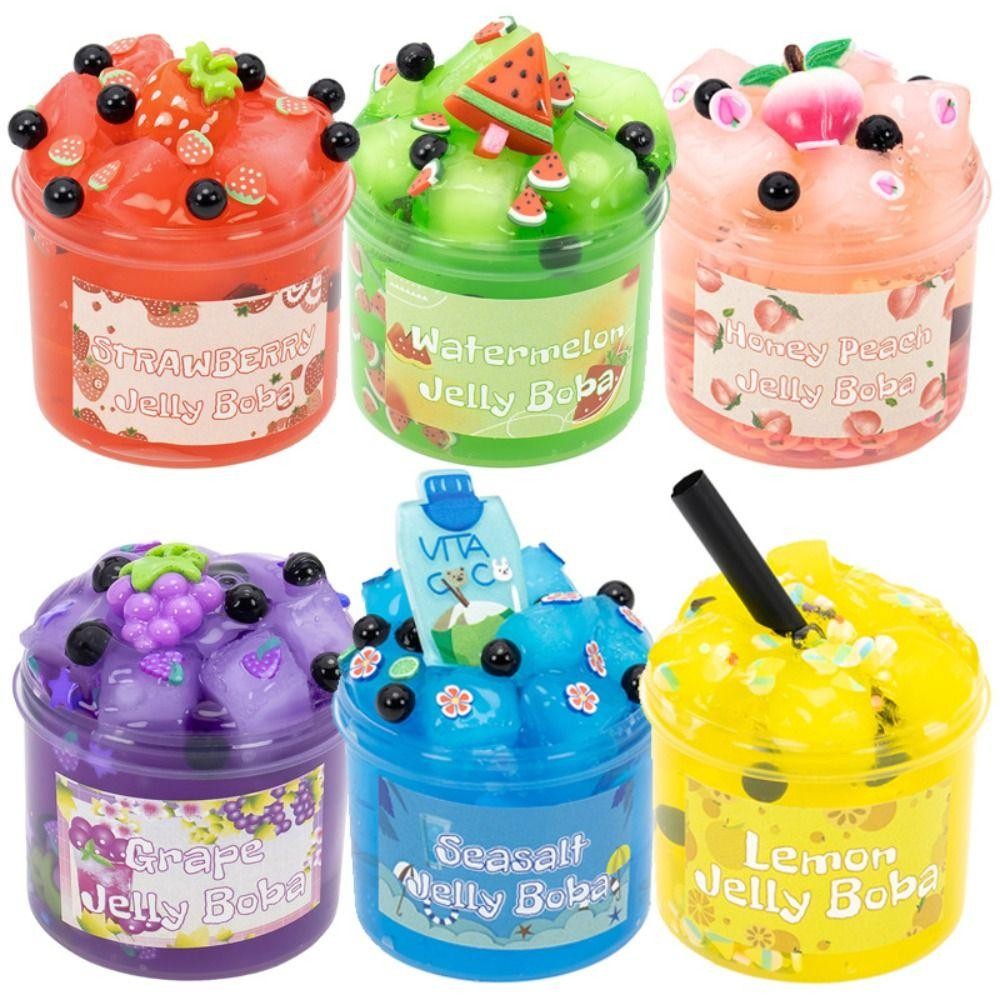 ROSE Slime Kit, ความเครียดบรรเทา Non-Sticky Jelly Cube Slime, นุ่ม ...