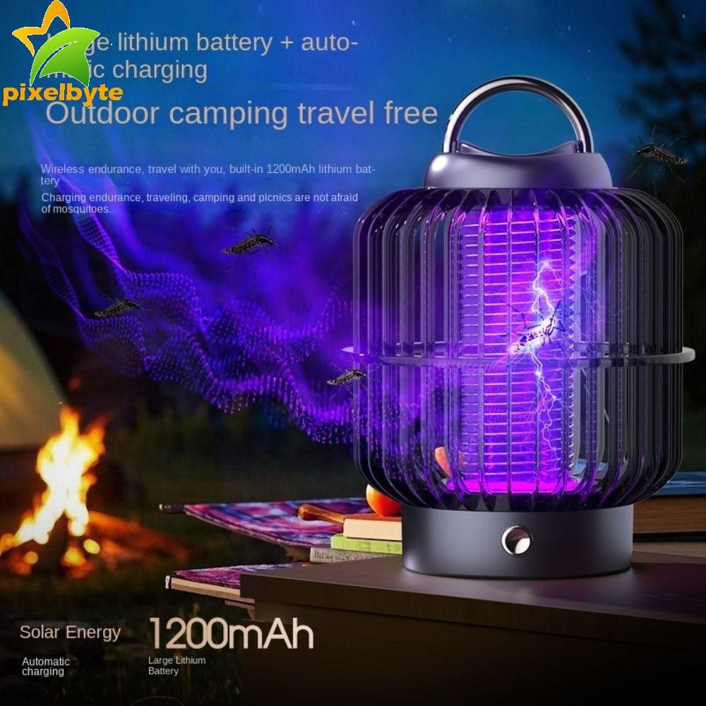 PIXELBYTE โคมไฟกันยุง, Mute ความปลอดภัยพลังงานแสงอาทิตย์นักฆ่ายุง,ใช้งานง่ายป้องกันยุง LED ที่มี ...