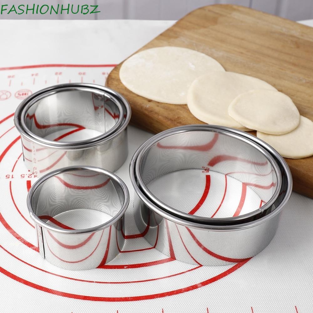 FASHIONHUBZ 3 ชิ้น/เซ็ตรอบเครื่องตัดบิสกิต,สแตนเลส Rust-proof เกี๊ยว Wrapper แม่พิมพ์,DIY หลาย ...