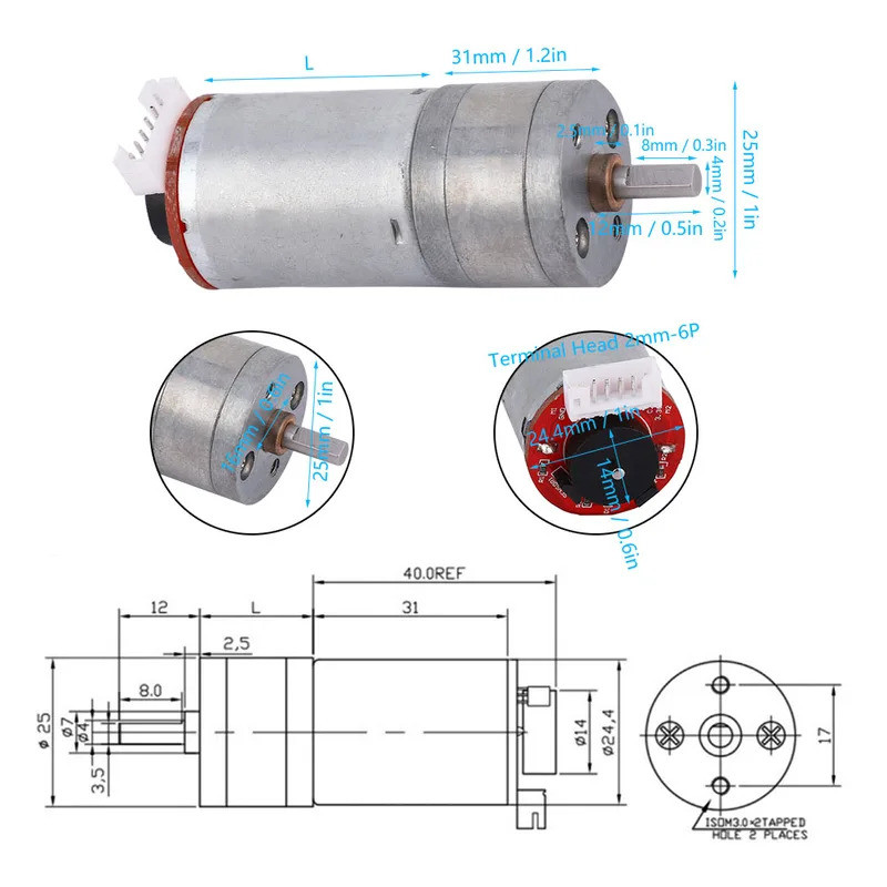 Encoder Gear Motor with Mounting Bracket 65mm Wheel Kit for Smart Car ...