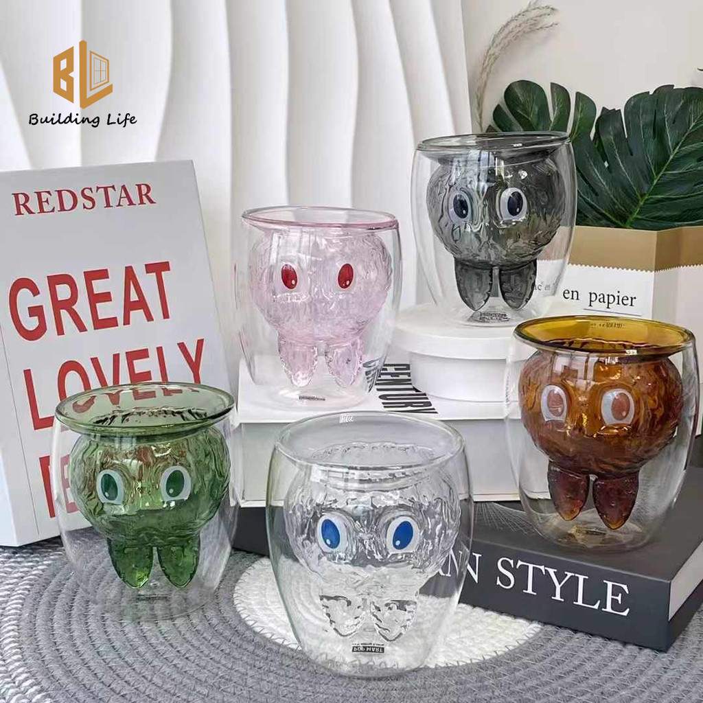 Pop Mart Cup THE MONSTERS ถ้วยแก้วสองชั้น Labu Bu Face Design Labubu ...