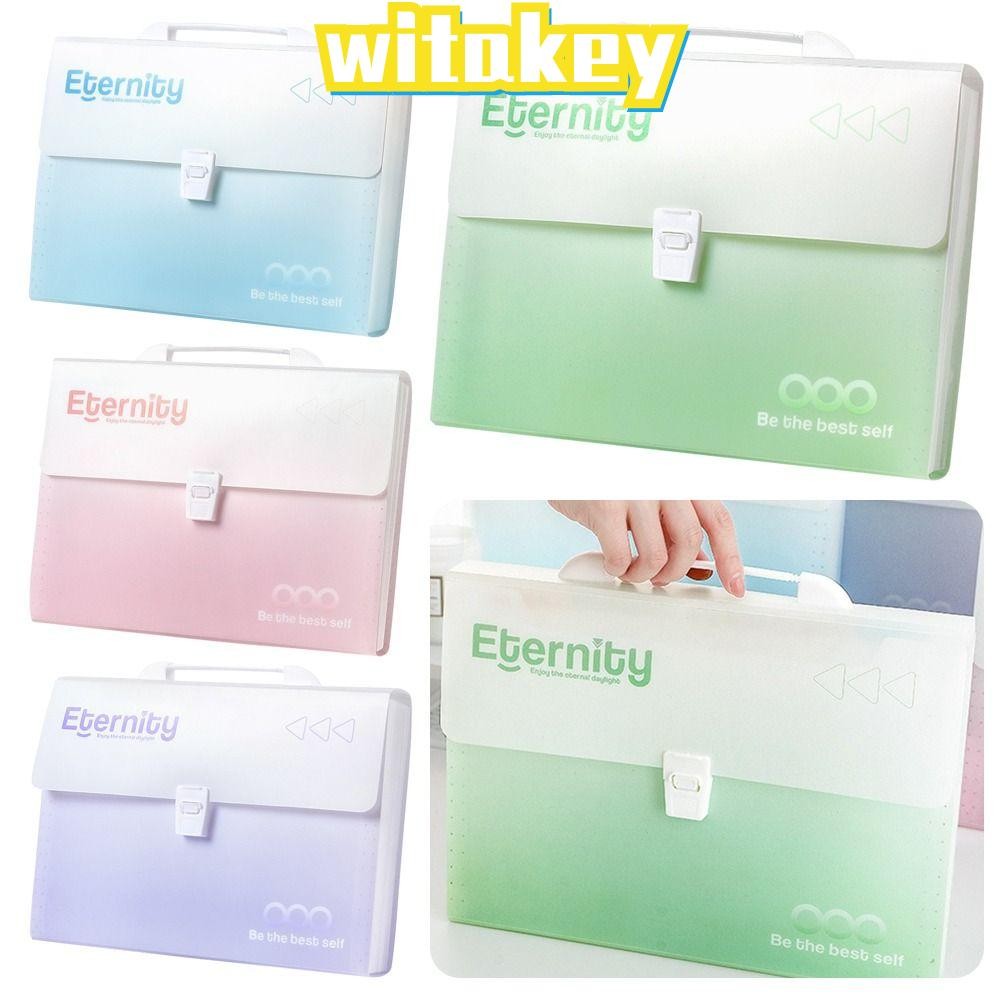 โฟลเดอร์ไฟล์ WITAKEY, ถุงเก็บกระดาษทดสอบแบบพกพา PP, กระเป๋าแฟ้มจําแนกขนาด 13 ชั้นความจุขนาดใหญ่ ...