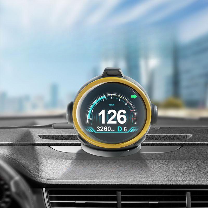 Head-up Car Monitor OBD LCD มัลติฟังก์ชั่นมิเตอร์นำทางความเร็วลมยาง ...