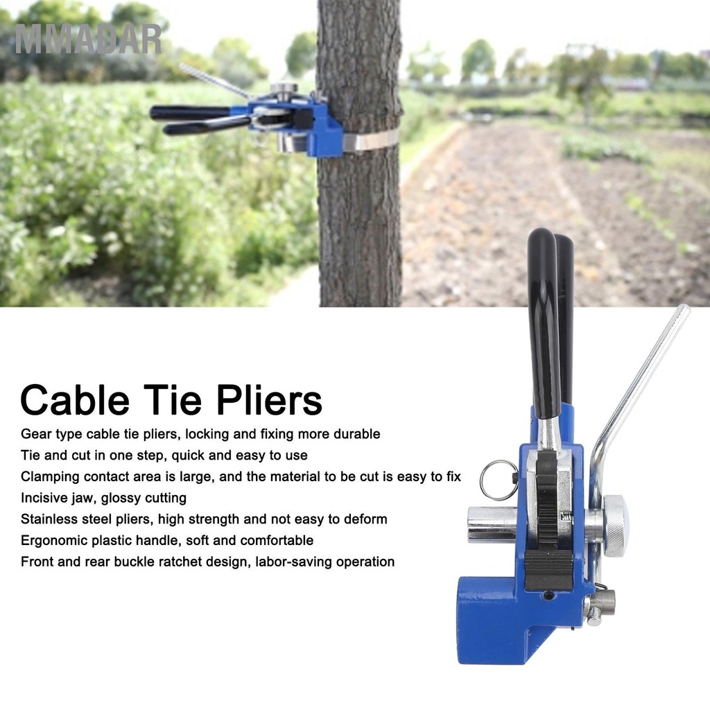MMADAR Cable Tie Pliers Stainless Steel Cutting Gun Knob Adjustment ...