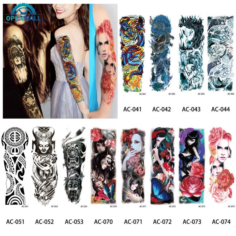 OPL 1 แผ่นขนาดใหญ่เต็มแขนชั่วคราว Tattoo สติกเกอร์ Beauty Decal Body Art ดอกไม้ Unisex | Shopee ...