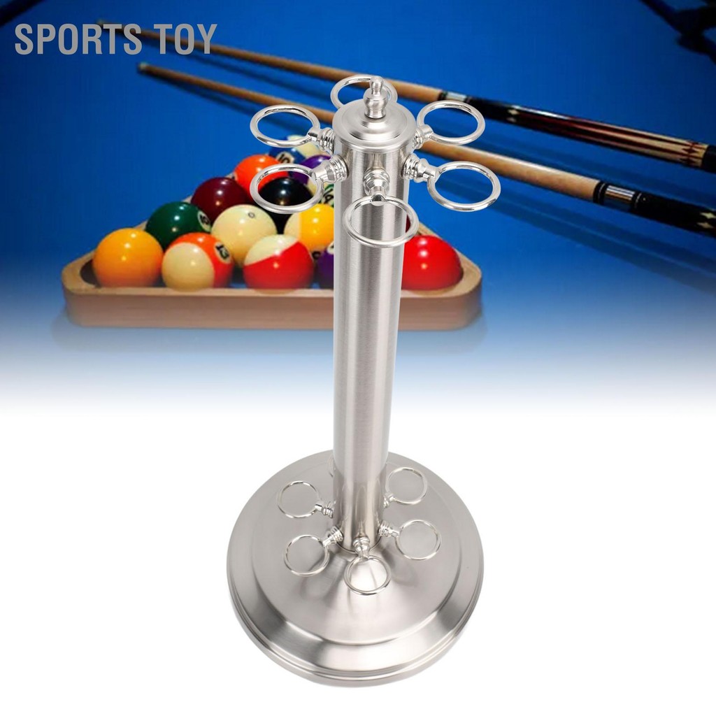 Sports Toy Stand Pool Cue Holder Iron Billiard Rack 6 Hole Floor ...
