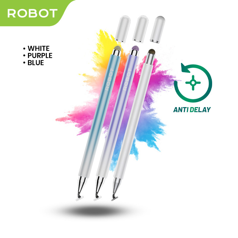 ROBOT RSP01 STYLUS PEN UNIVERSAL 2 IN 1 สีขาวไม่มี DELAY ANDROID แท็บเล ...
