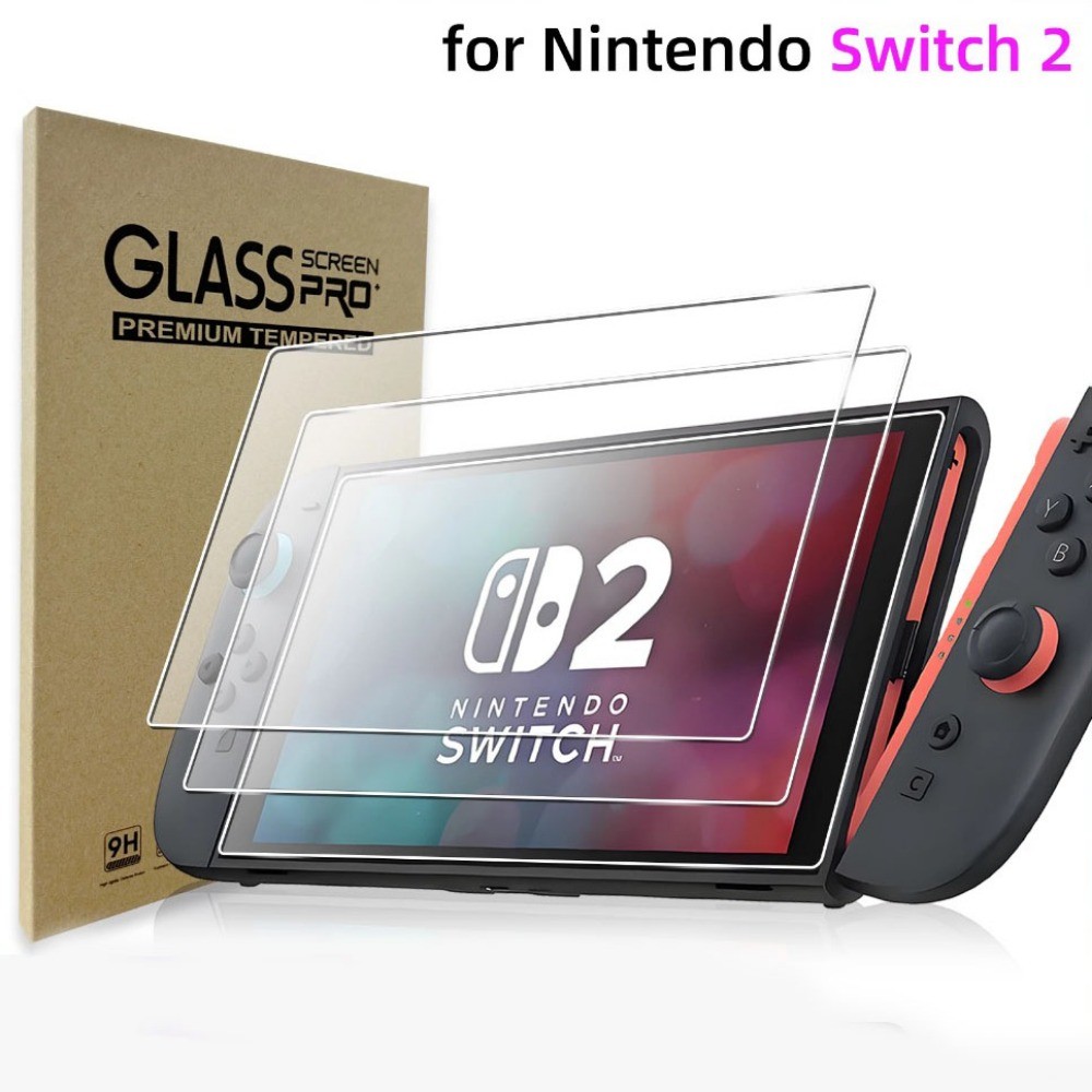 9H กระจกนิรภัยสําหรับ Nintendo Switch 2 ป้องกันหน้าจอ, HD Clear Anti-Scratch ฟิล์มป้องกันสําหรับ ...