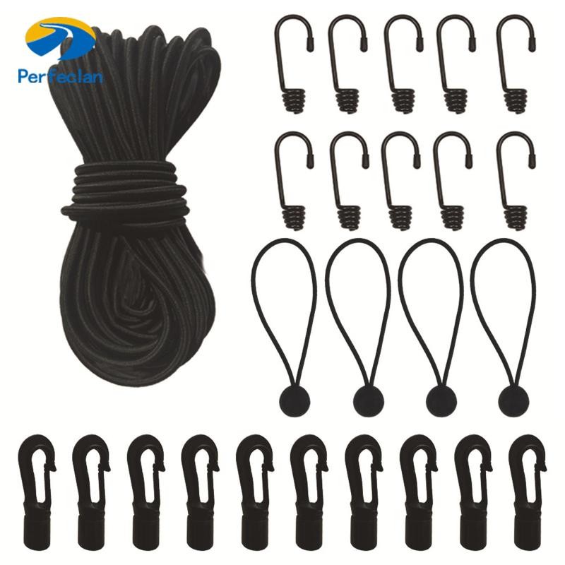 Perfeclan ยืดหยุ่น Bungee Shock สาย Bungee Balls Canopy Tarp สายไฟ ...