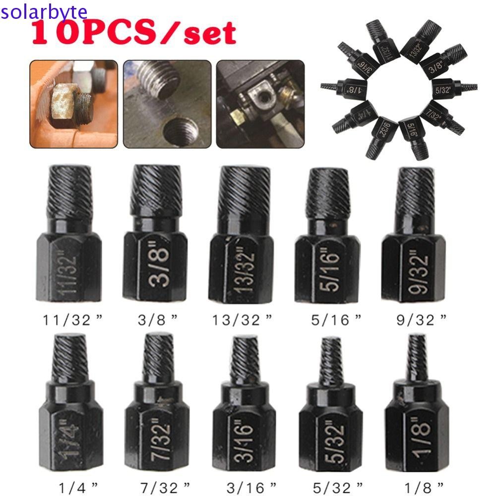 SOLARBYTE 10 ชิ้น Bolt Extractor, Stud Slip ฟันสกรู Bolt Screw Extractor Kit, Multi-Spline Easy ...