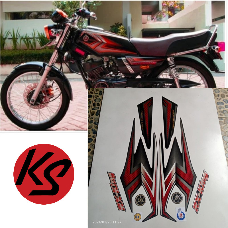 MERAH 2004 rx king striping สีดําสีแดงนูน rx king ชุดสัญลักษณ์, โครเมี่ ...