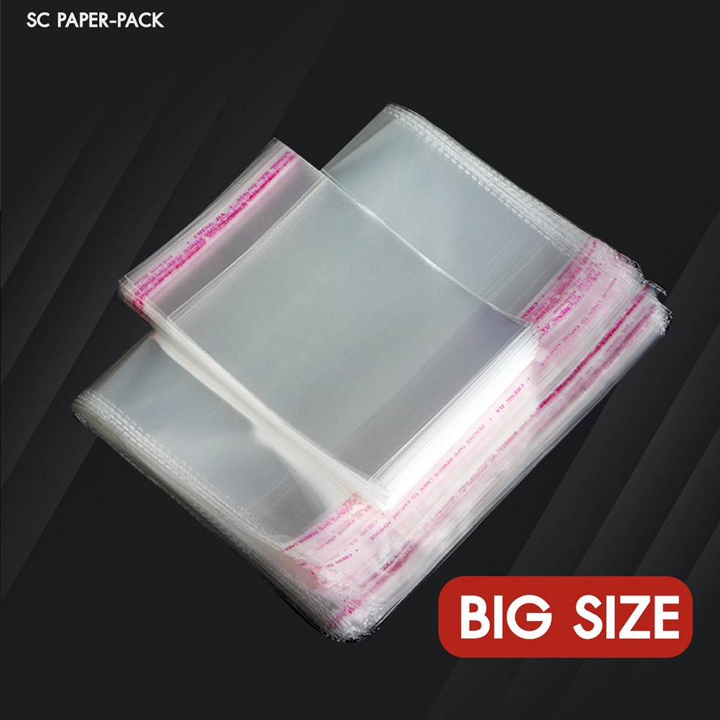 SC Paper-Pack ซองพลาสติก OPP ใสเทปกาว รวมขนาดใหญ่ (แพ็ค 100) | Shopee ...