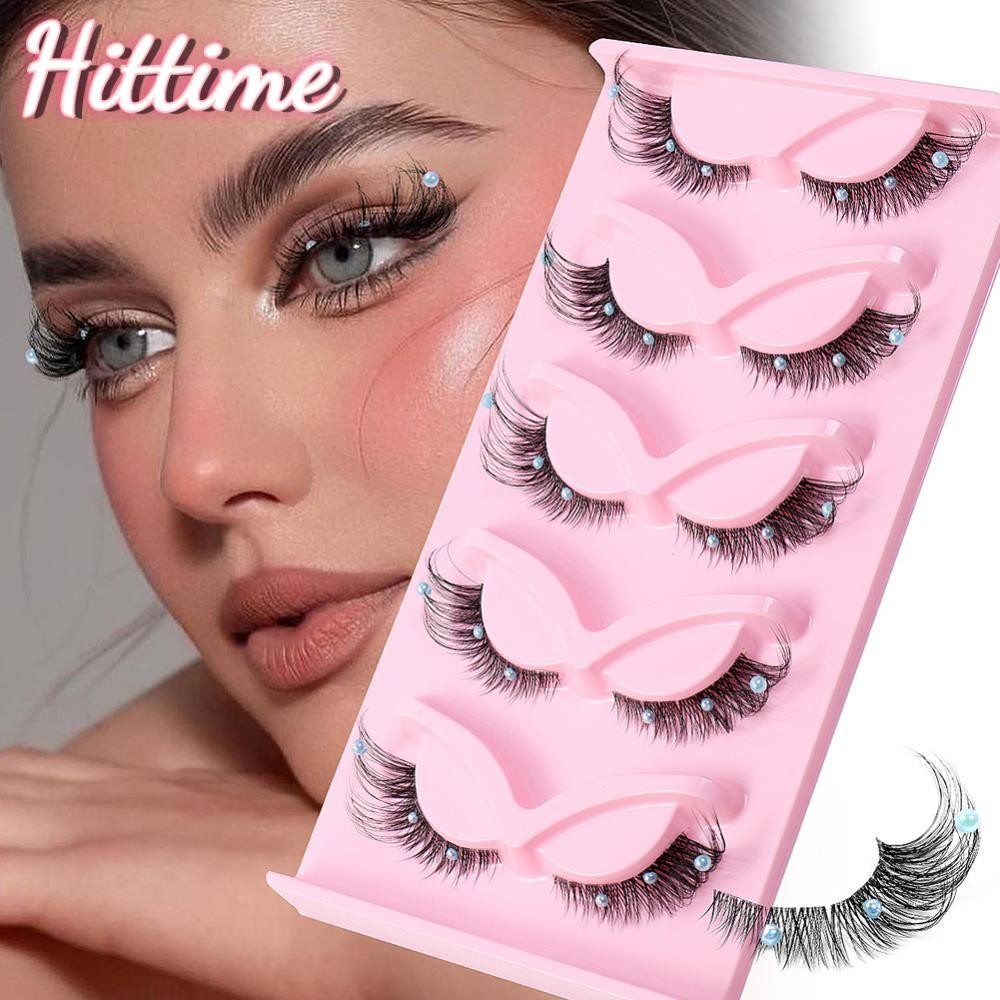 Hittime 5 คู่ Fox Eye ก้านโปร่งใสขนตาปลอม Stage Performance ตกแต่งขนตา B5X8 | Shopee Thailand