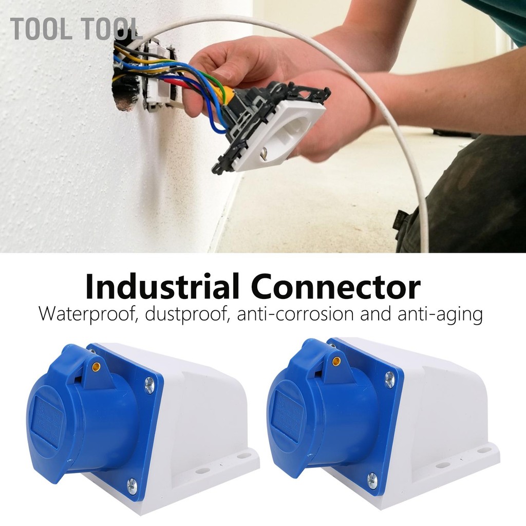 Tool 2Pcs Industrial Power Socket 3-Pin Single Phase Explosion Proof ...