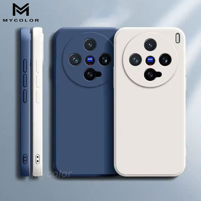 เคสซิลิโคนนิ่ม ขอบตรง สีพื้น สำหรับ VIVO X200 Pro Mini X100 Ultra X100s X90 Pro+ Plus 5G 2024 ...