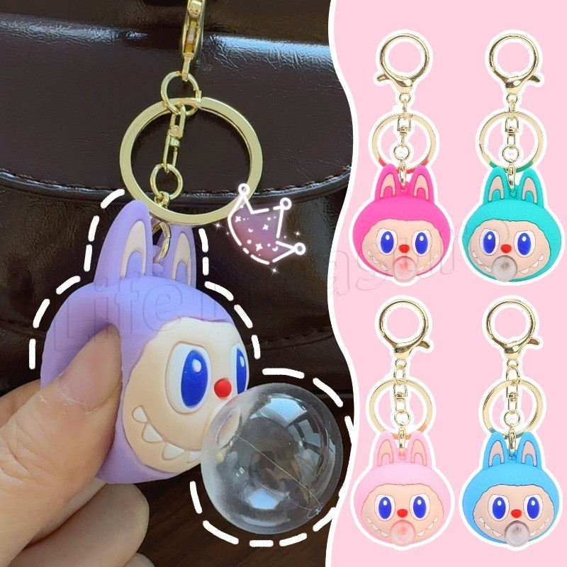 [ ที่โดดเด่น ] Labubu Bubble Blowing Key - Bag Key Hangings Decor ...