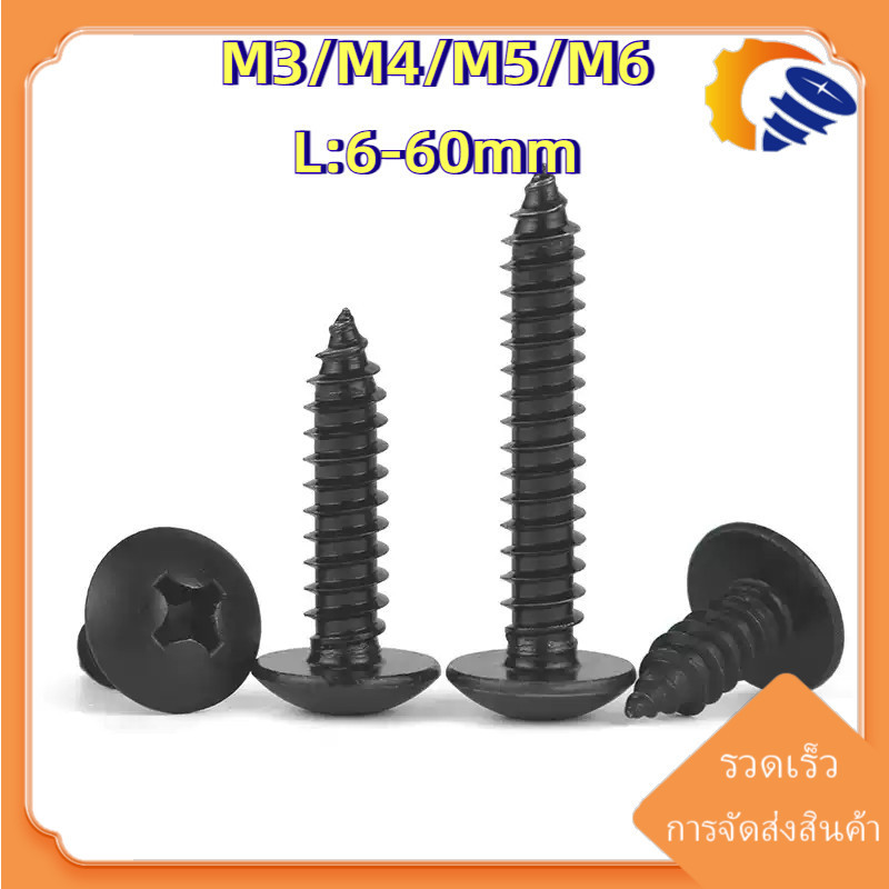 [ZY02-TH-X] Truss an Head Phillip Tapping Screw SUS304 Black น็อต สกรู หัวร่ม หัวกระทะ แฉก T+ ...