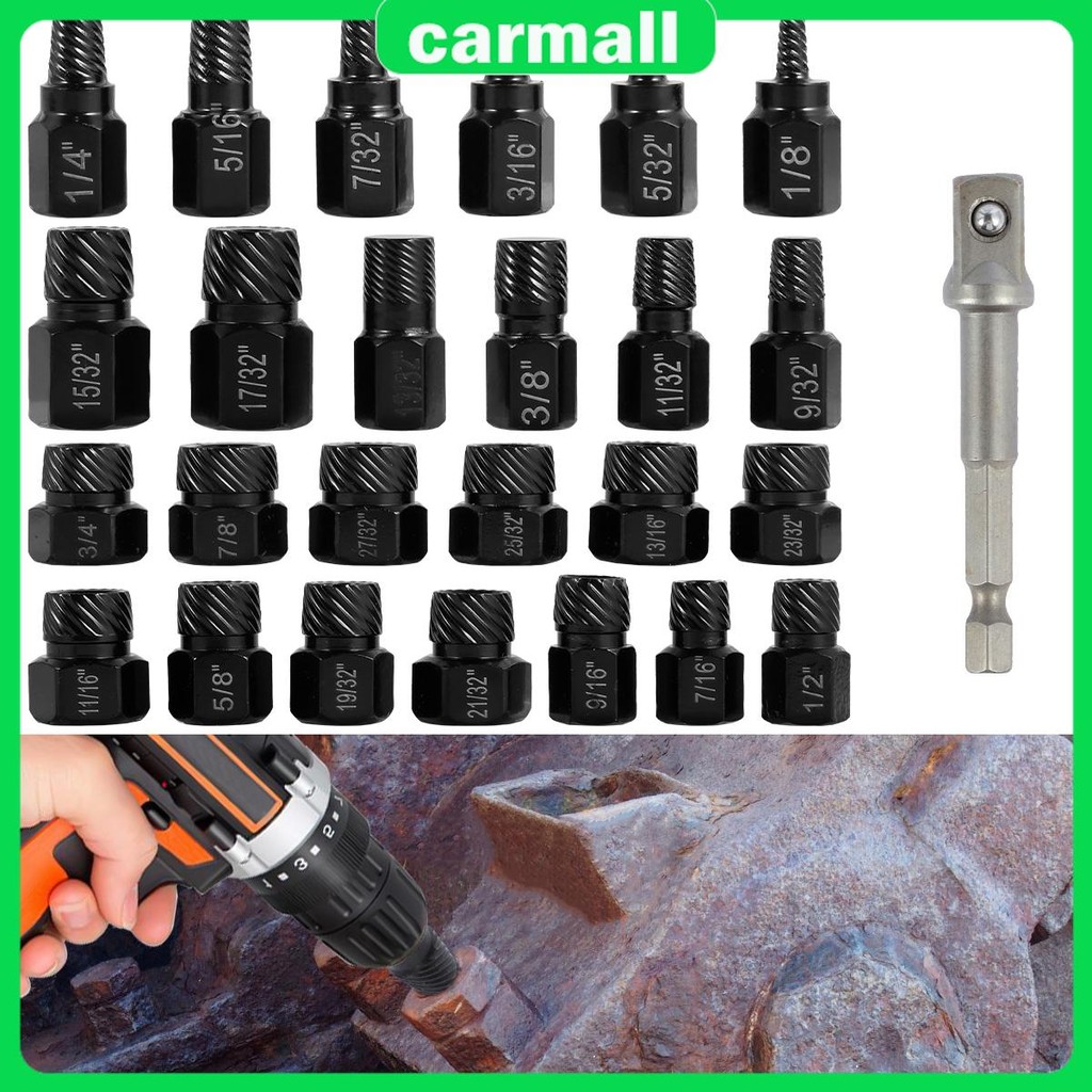 26 ชิ้น Bolt Nut Extractor ชุดเสียหาย Impact Bolt Nut Remover ...