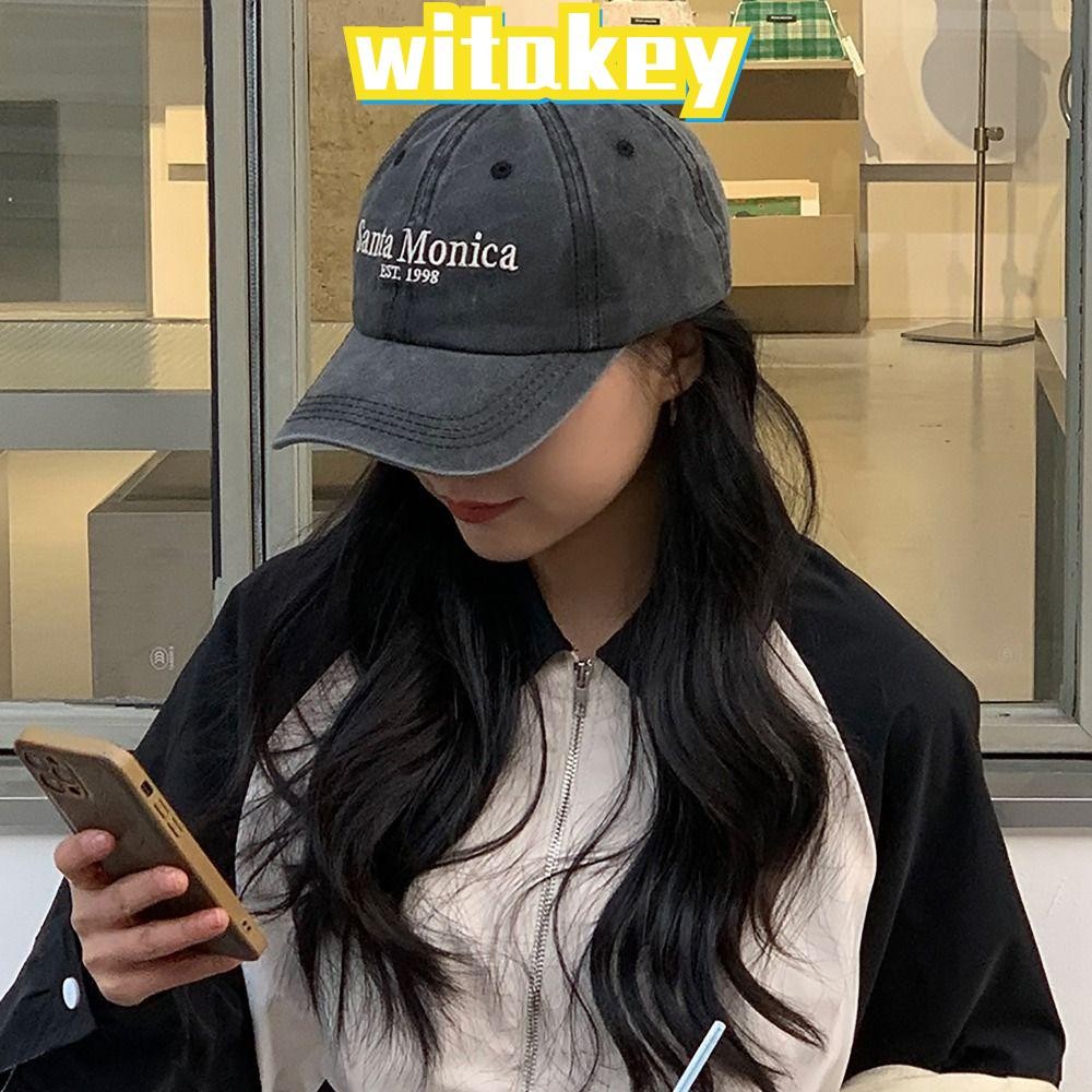 หมวกเบสบอล WITAKEY, หมวกฮิปฮอปปักตัวอักษรป้องกันแสงแดด, สไตล์ INS ใบหน้า Smaller Peaked หมวก ...