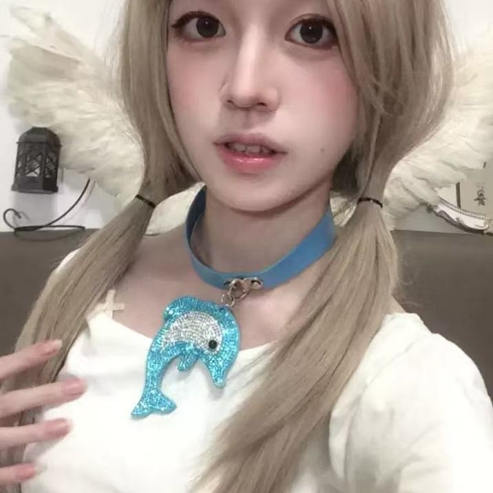 ญี่ปุ่นเกาหลี ins Dolphin Collar y2k สาวร้อน Millennium Retro Punk Girl ...