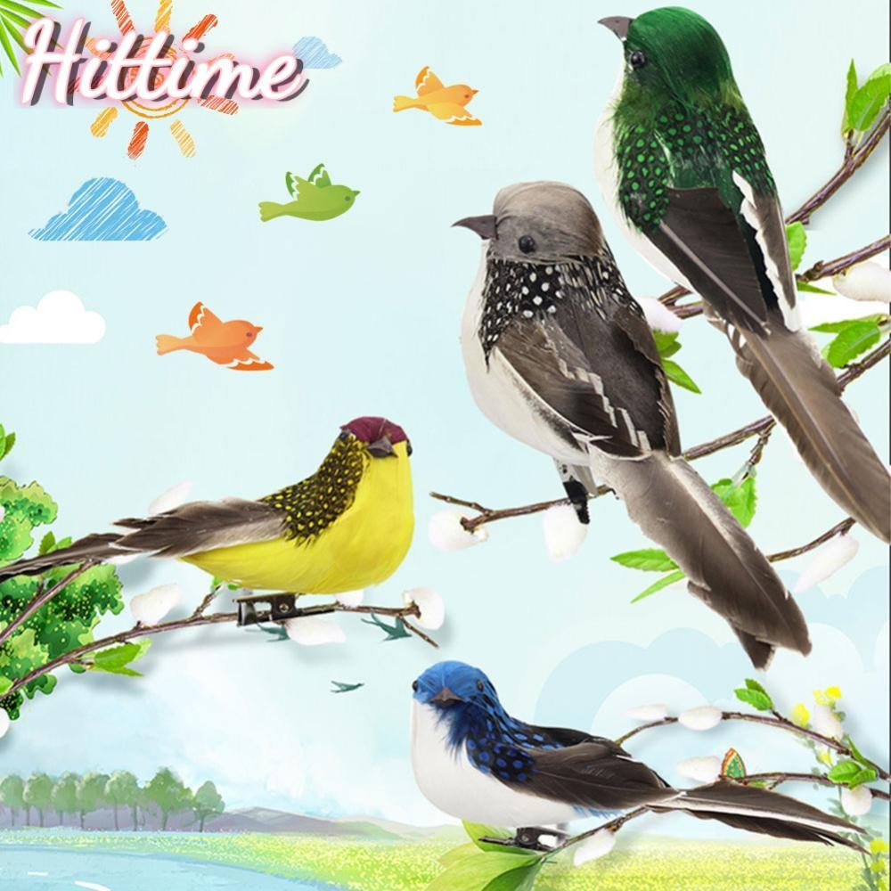 Hittime 16 ซม.น่ารักนกประดิษฐ์ปลอมโฟมสัตว์จําลอง Feather นกรุ่น DIY Craft งานแต่งงานบ้านสวน ...