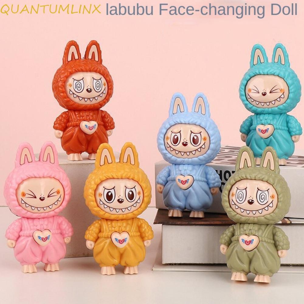 Quantuml Labubu Face เปลี่ยนตุ๊กตา,พร้อมพวงกุญแจ 3 Facial Labubu Face ...