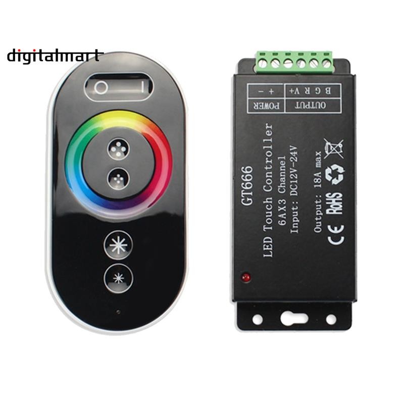 Gt666 RGB LED LED Strip Controller ไร้สาย RF Touch Remote DC 12V 24V ...