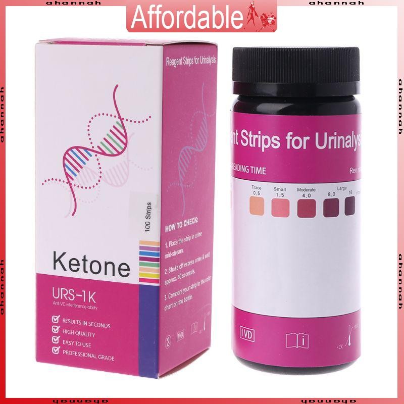 Ah 100 ชิ้น Keto Test Strips การทดสอบคีโตนในปัสสาวะบนอาหารคีโตเจนิกคา ...
