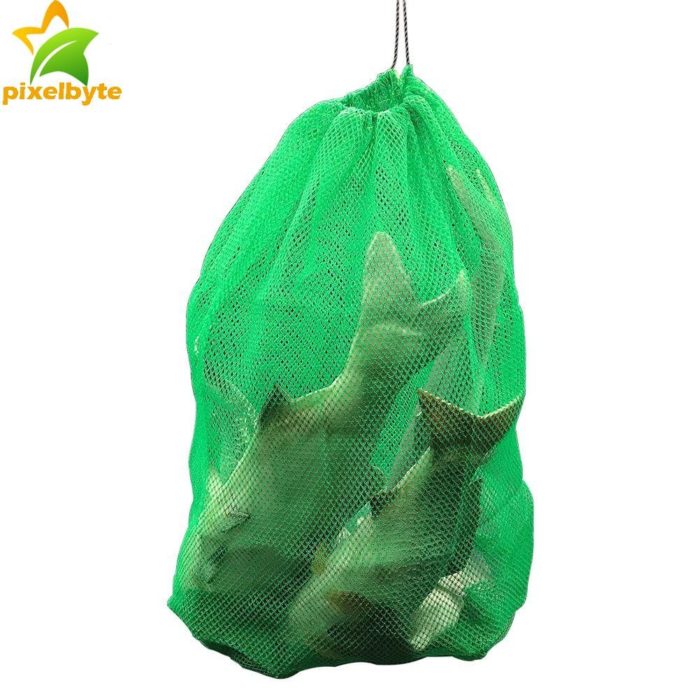PIXELBYTE Live Fish Nets Fishing Tackle แบบพกพาตกปลาสุทธิพับสีเขียวตารางขนาดเล็กไนลอนตาข่าย ...