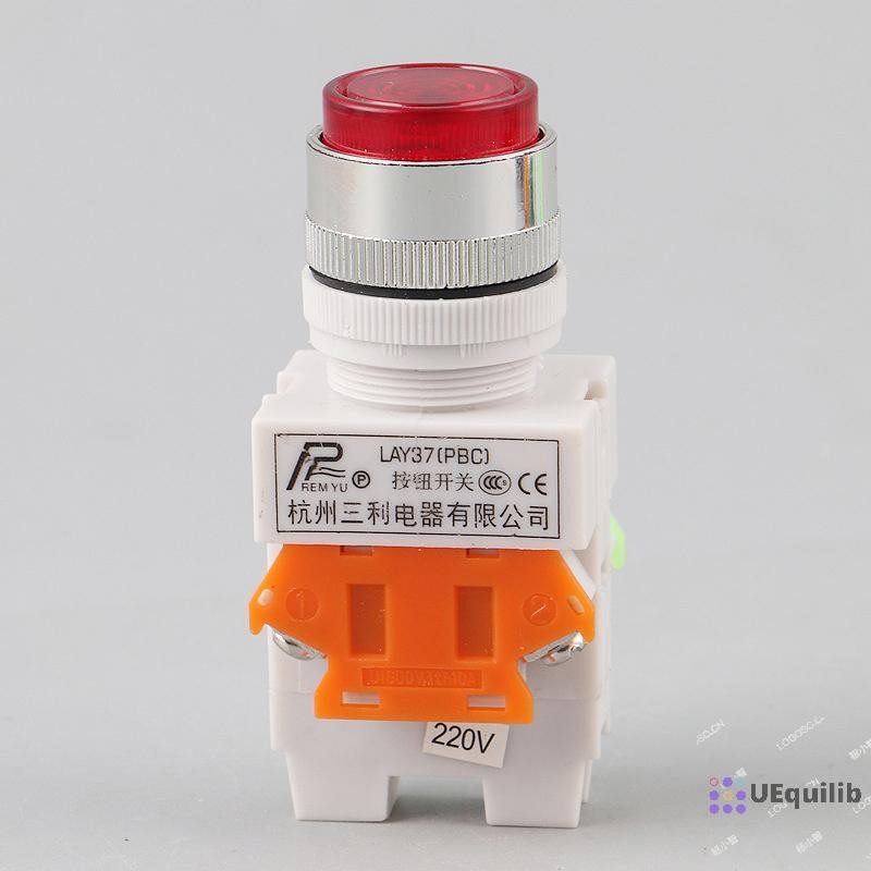 Uequilib AY37-11DN(PBCY090)LAY37 สวิตช์ปุ่มกดหยุดฉุกเฉิน DC24V /AC220V ...